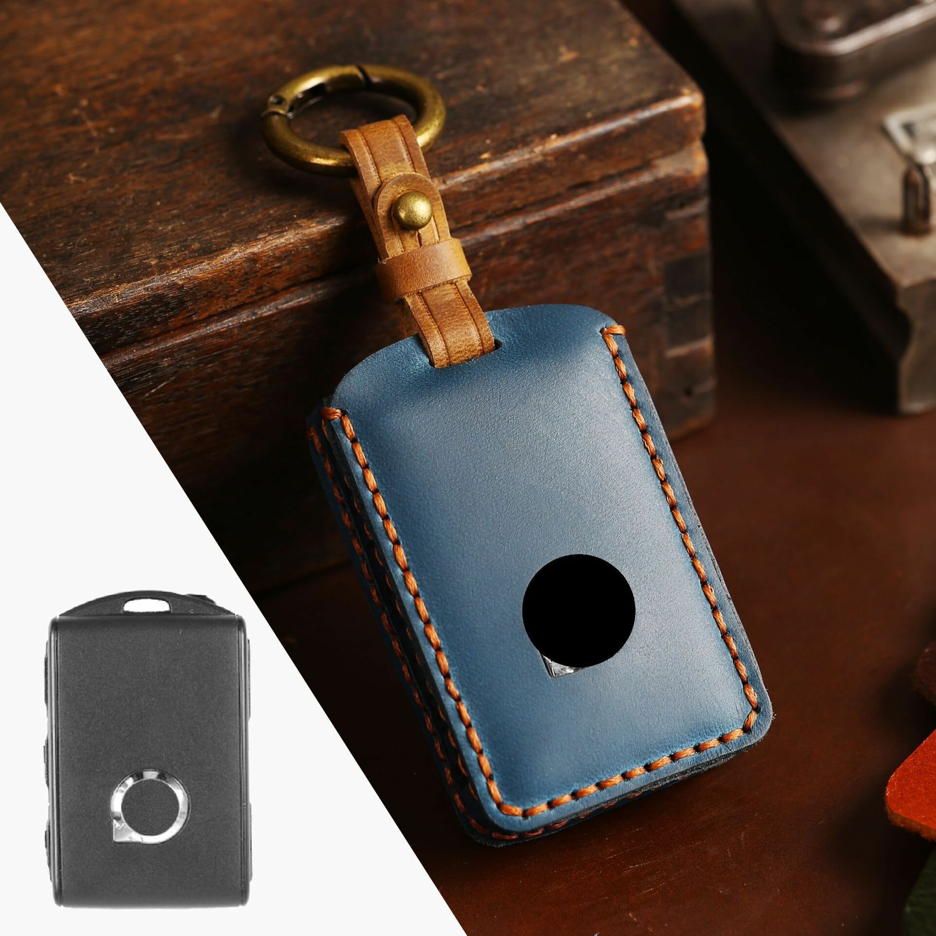 Чехол для автомобильного брелка Volvo синий Чехол для автомобильного брелка