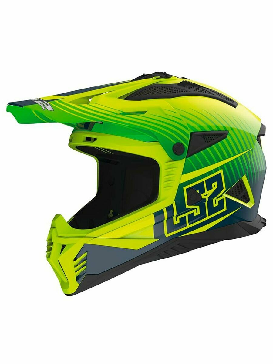 Шлем для мотоцикла кроссовый LS2 MX708 FAST 2 DUCK Matt H-V Green H-V Yellow 3XL