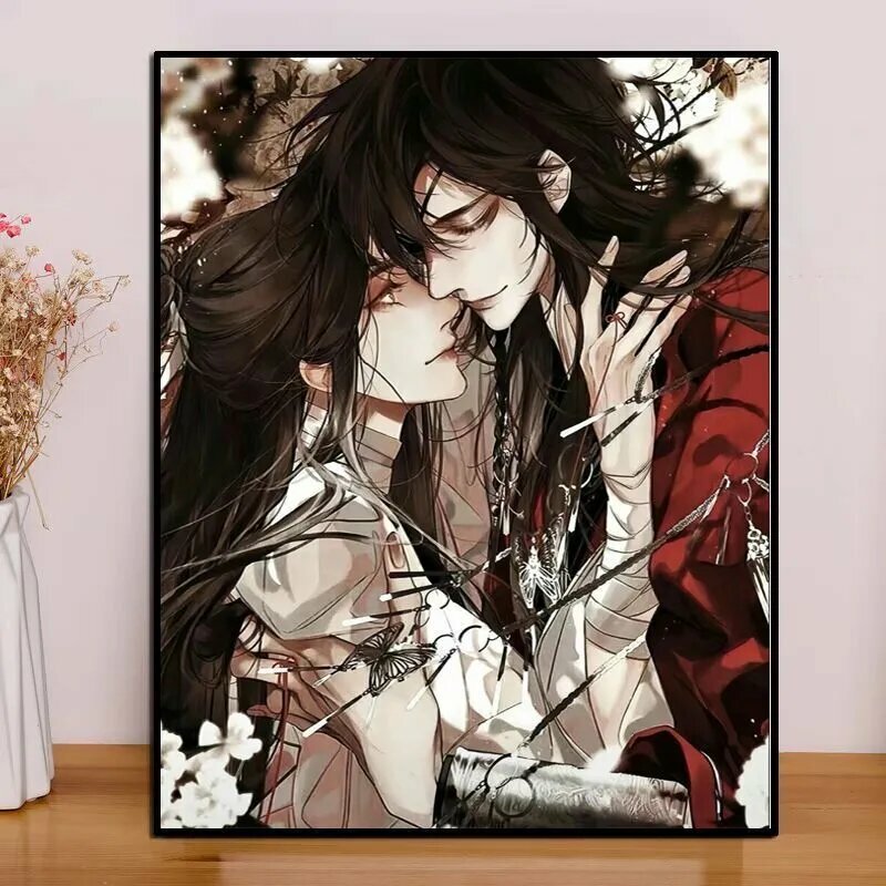 Картина По Номерам, Аниме благословение небожителей/Heaven Official's Blessing, Декоративная роспись 30x40cm