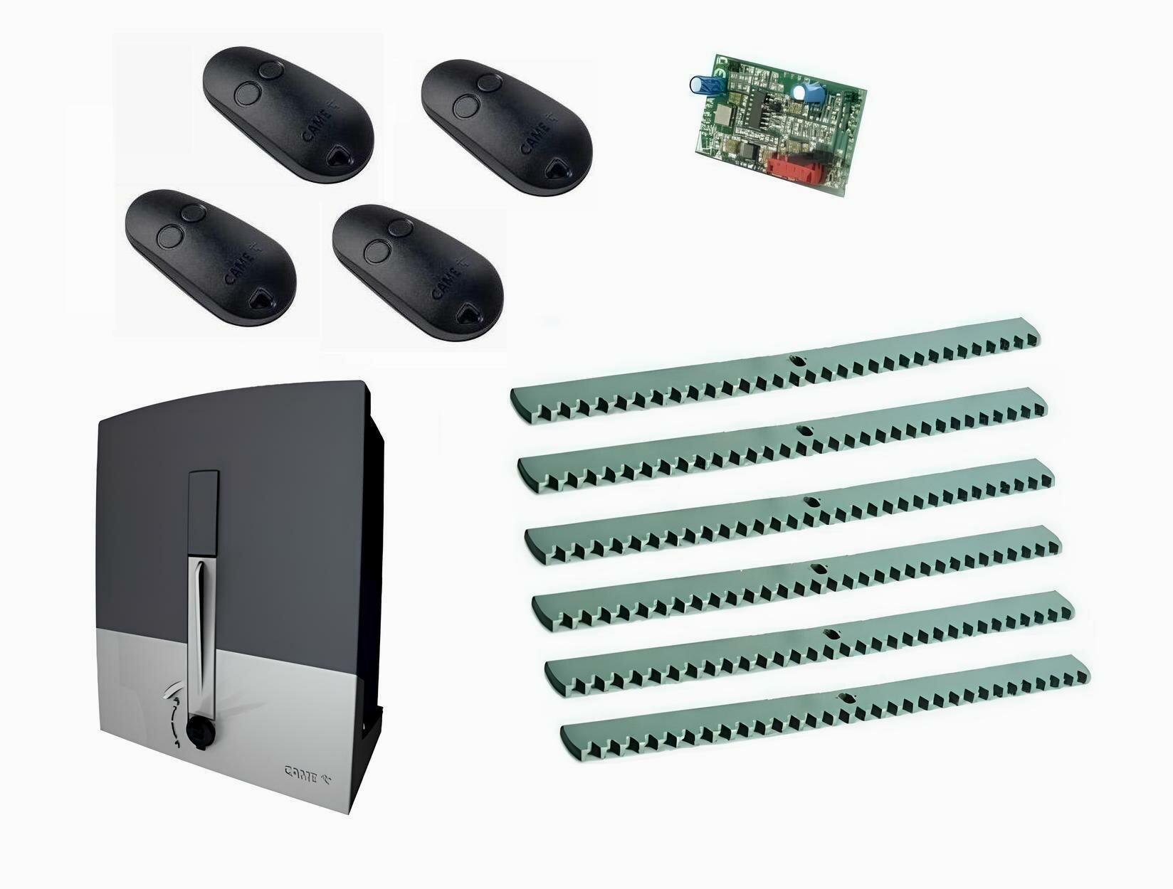 Автоматика для откатных ворот BXL04AGS KIT-KR6-T4, комплект: привод, радиоприемник, 4 пульта, 6 реек