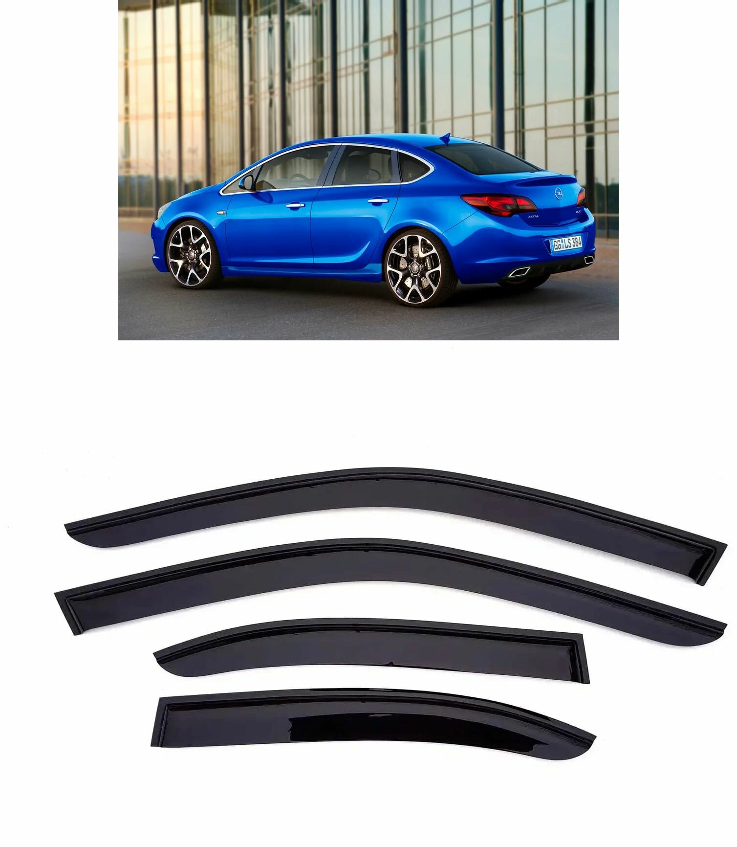 Дефлекторы боковых окон OPEL Astra Опель Астра J седан (2012-2018)