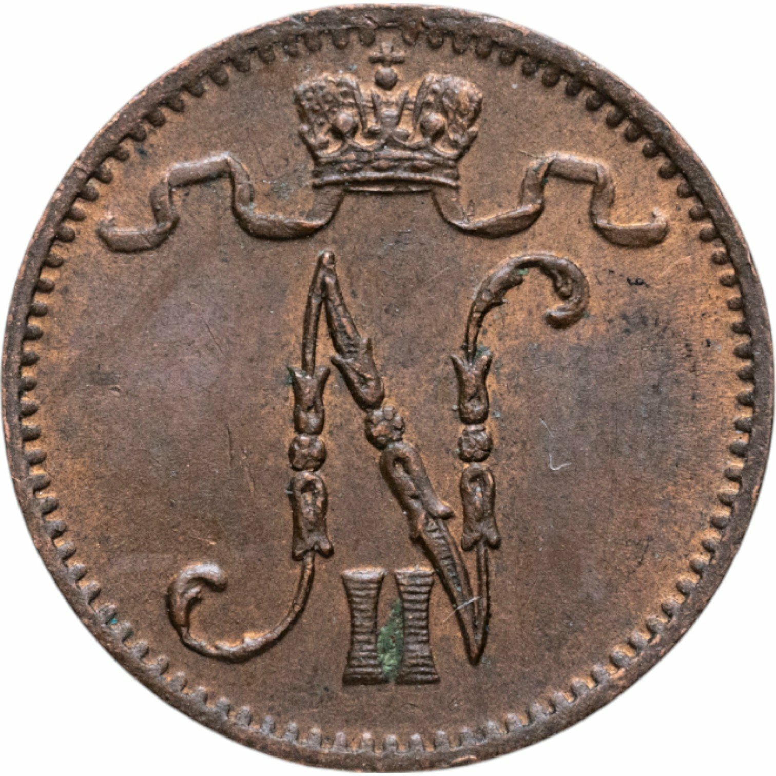 1 пенни penni 1914 Российская Финляндия, Медь, в сохранности UNC