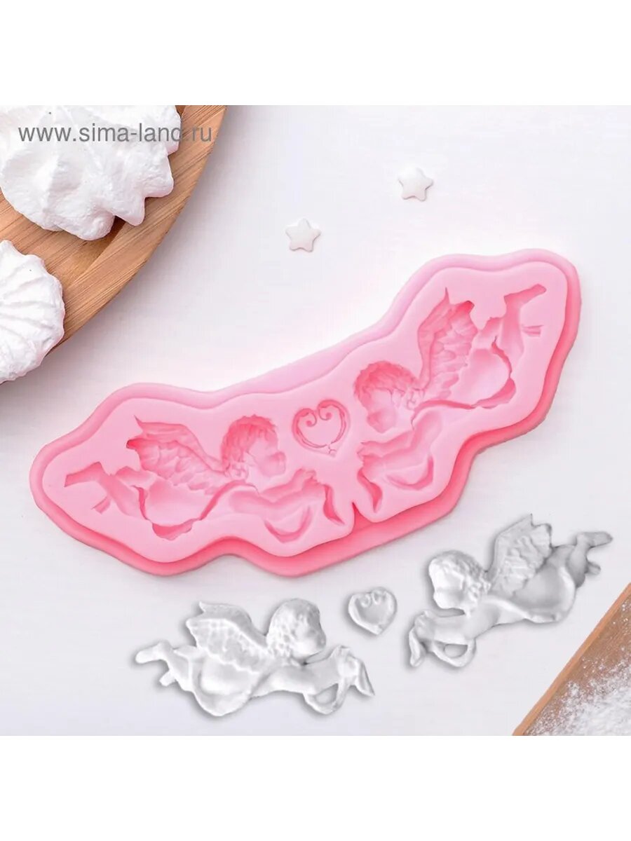 Молд силиконовый для шоколада "Ангелы", 16х5.5х1 см