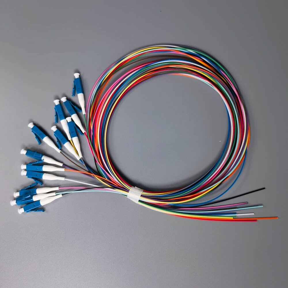 12 цветов оптоволоконный пигтейль LC/UPC одномодовый красочный пигтейль G652D 0,9 мм оптоволоконный хвост 1 м/1,5 м/2 м/3 м оптовая продажа с фабрики