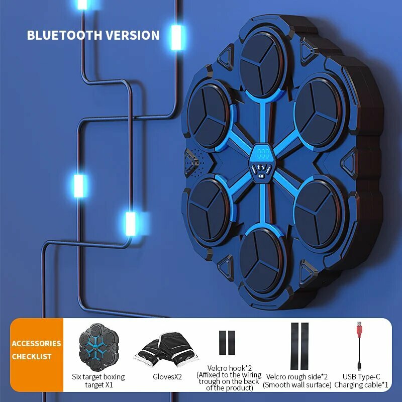 Музыкальный боксерский тренажер Bluetooth, Синий YH 3670