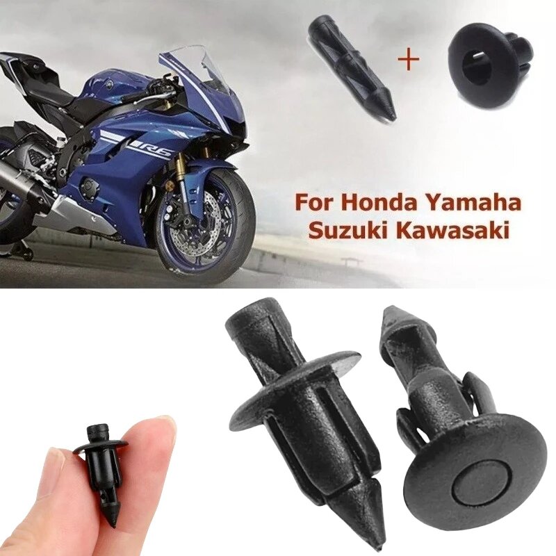 Черные заклепки 6 мм 100шт для Honda Suzuki Kawasaki