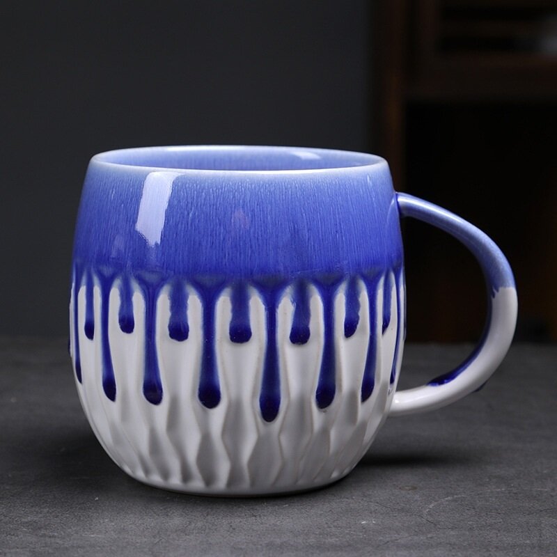 600 мл керамическая глазурованная ретро кружка / Высококачественная чашка для завтрака, подвергнутая обжигу в печи