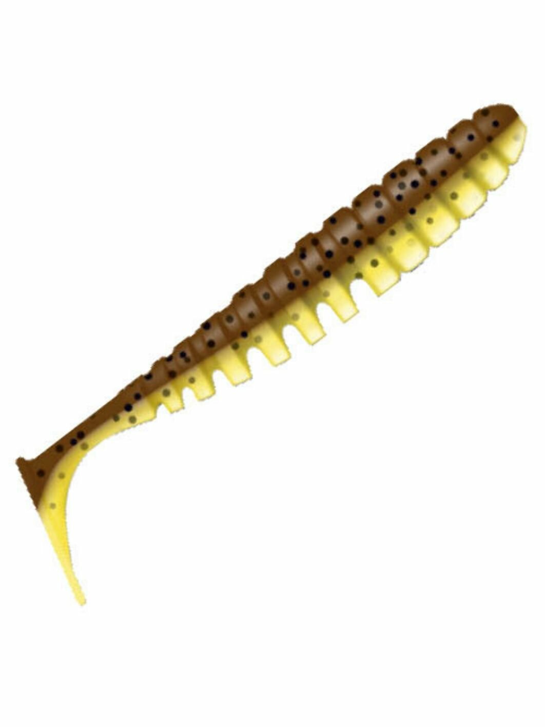 Приманка ZUB-SHAD 90 мм -5 шт, (цвет 409) машинное масло верх - желтый низ