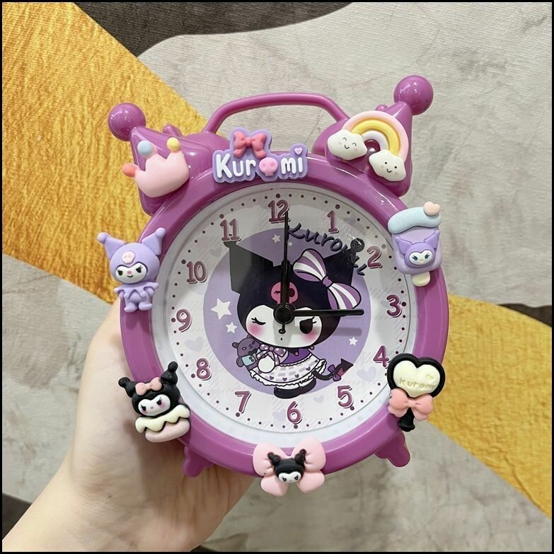 Будильник, детский, аниме, мультяшный, смола, фиолетовый, для интерьера