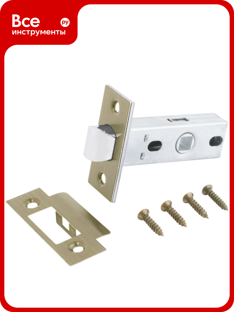 Защелка Аллюр L45-8 MAB из оцинкованной стали, металлический язычок, матовая бронза – для межкомнатных дверей