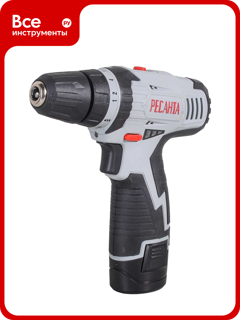 Аккумуляторная дрель-шуруповерт Ресанта ДА-12-2Л 75/14/1