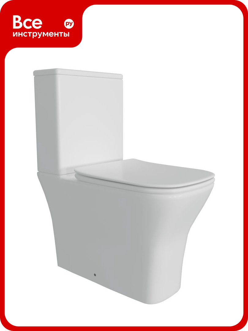 Унитаз напольный Teymi Helmi Pro безободковый, сиденье микролифт T40305 ЦБ-00267139