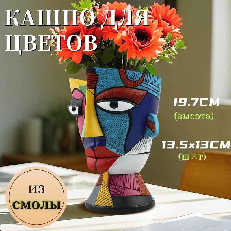 Кашпо, Кашпо винтажное, Креативный вазон, украшение цветочного горшка 19.7см х 13.5см х 13см
