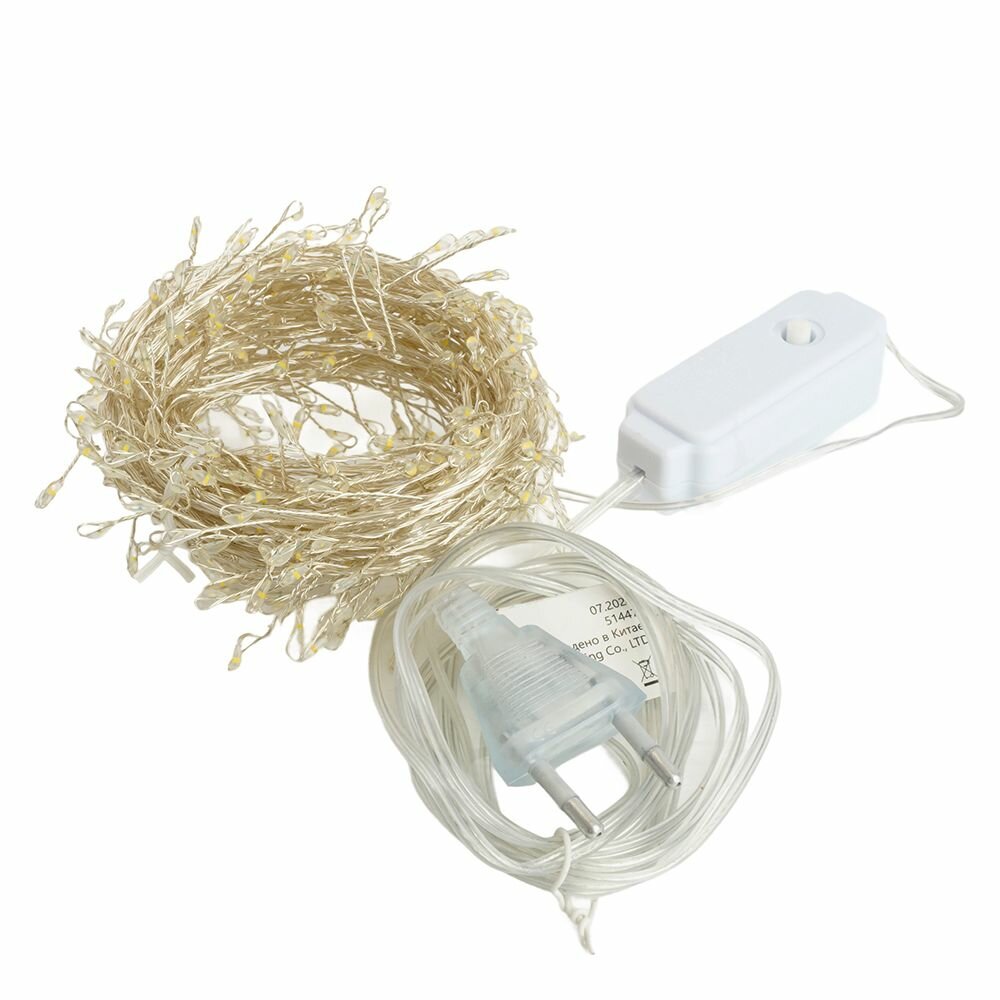 Гирлянда Feron CL584 линейная LED V230 2700К L 10 м + 2 м шнур прозрачный - свет теплый белый, арт. 51447