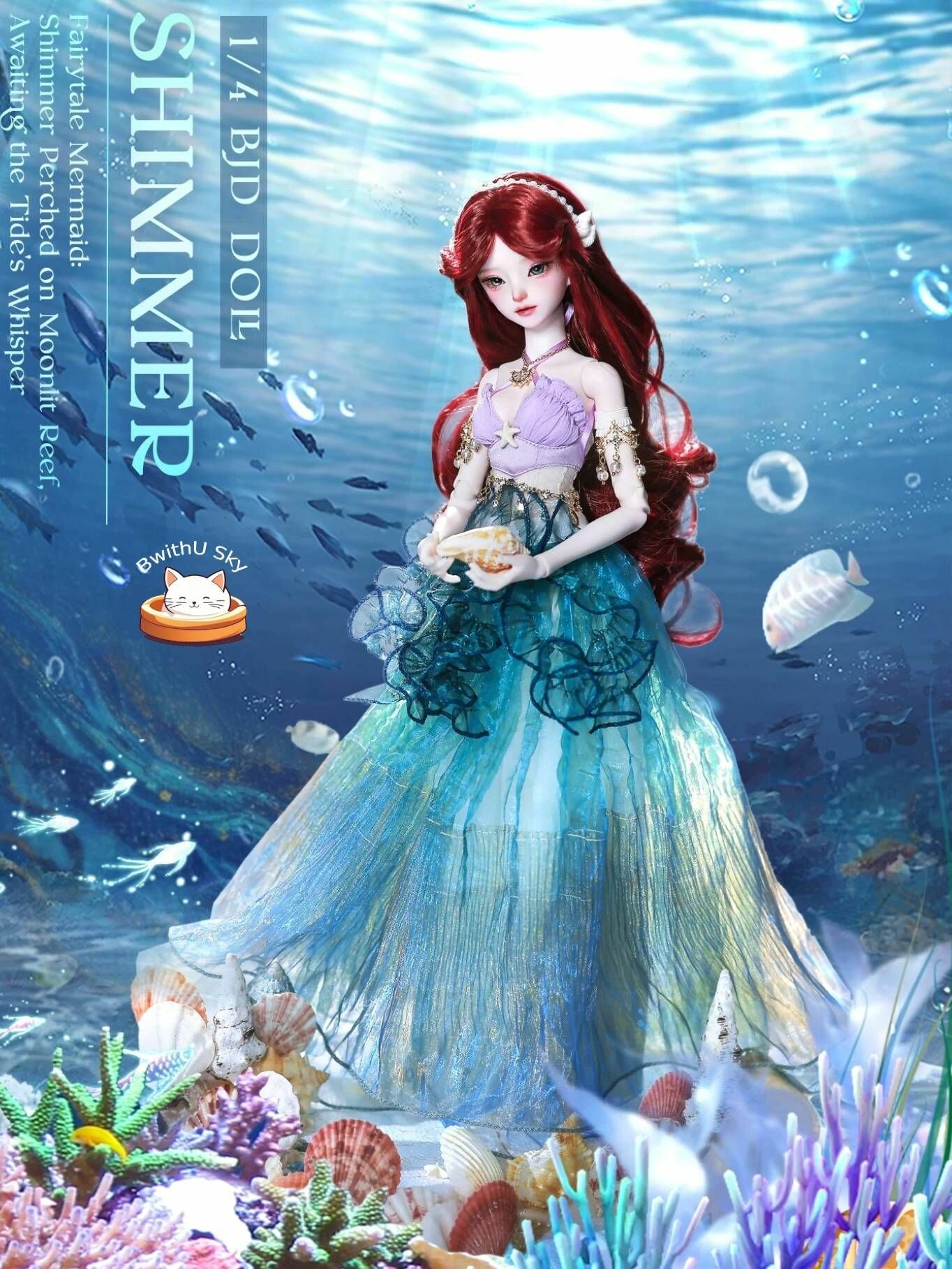 Кукла BwithU! "Шиммер", для коллекции BJD, 1/4, океанский наряд