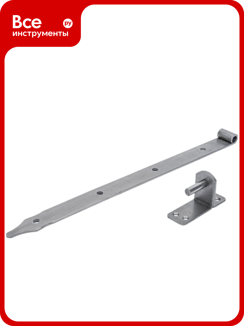 Петля-стрела Tech-Krep полосная накладная хромированная стальная с полимерным покрытием, разъёмная