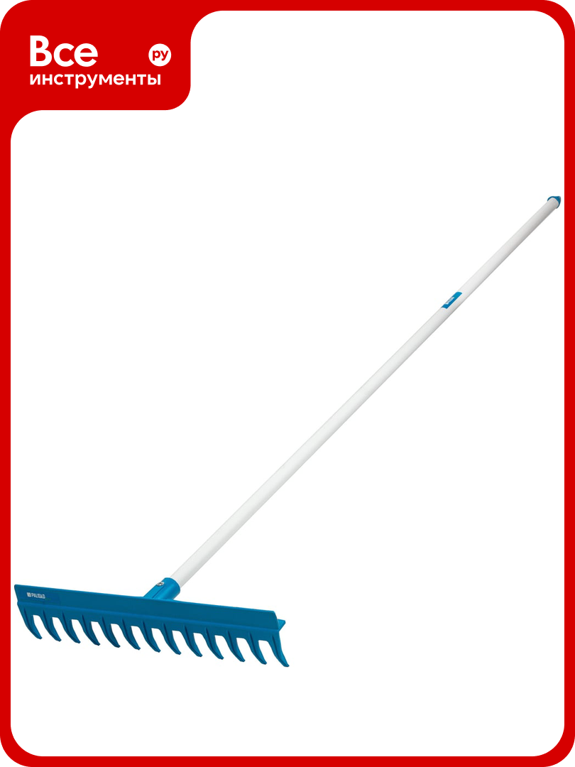 Усиленные полипропиленовые грабли с ребрами жесткости PALISAD 13 зубьев, металлический черенок 61739