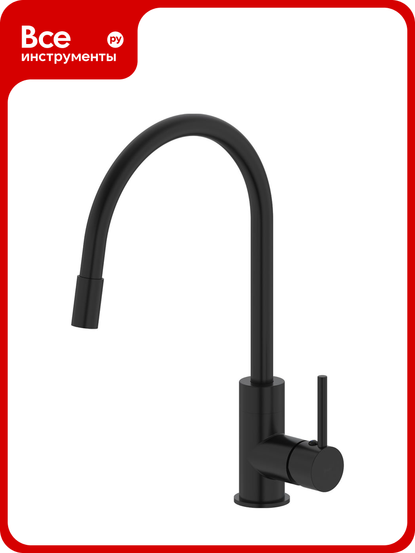 Смеситель для кухни IDDIS Kitchen 360 черный матовый K36BLJ0i05 поворотный излив, керамический картридж, современный
