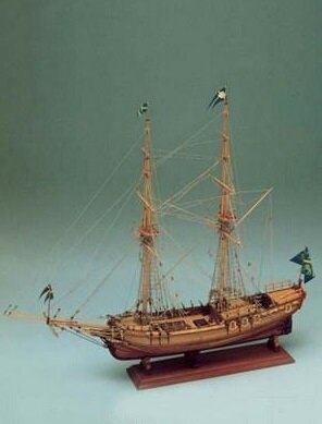 Модель шведской вооружённой яхты конца XVIII века "Amphion", 1:40