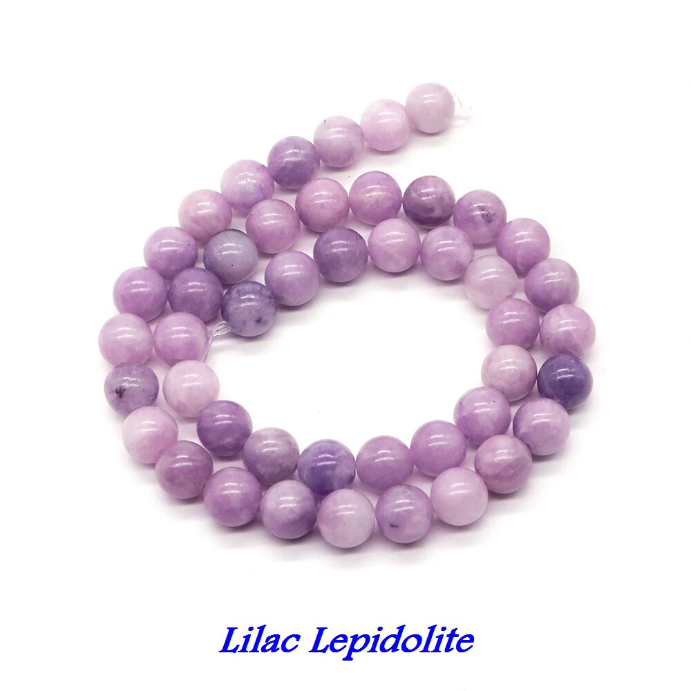 Фиолетовый агат, бирюза, бусины для украшений 4/6/8/10 мм Сиреневый, 6mm 59 to 61pcs, Lilac Lepidolite