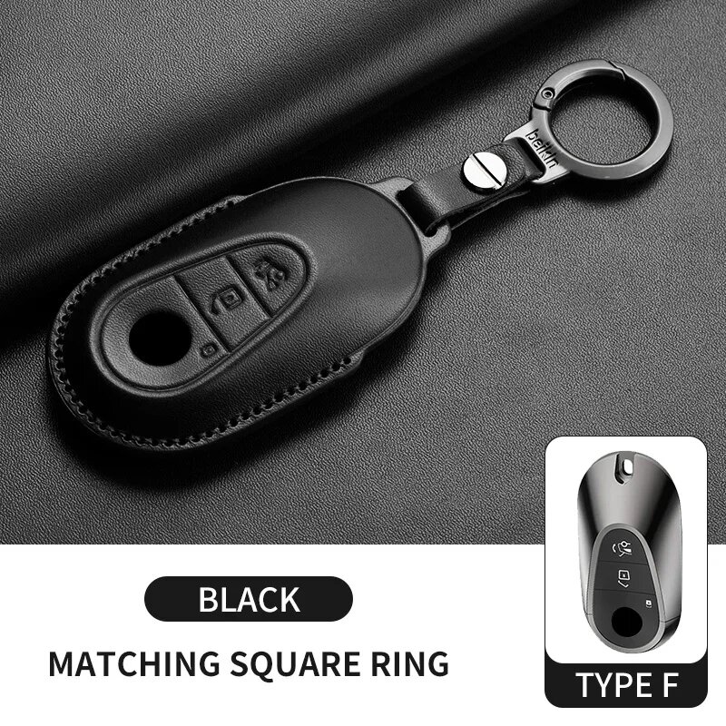 Автомобильный брелок для Mercedes Benz A C E S G Class CLE CLA GLC W177 W205 W213 W222 X167 AMG Кожаный чехол для дистанционного ключа автомобиля Black D1