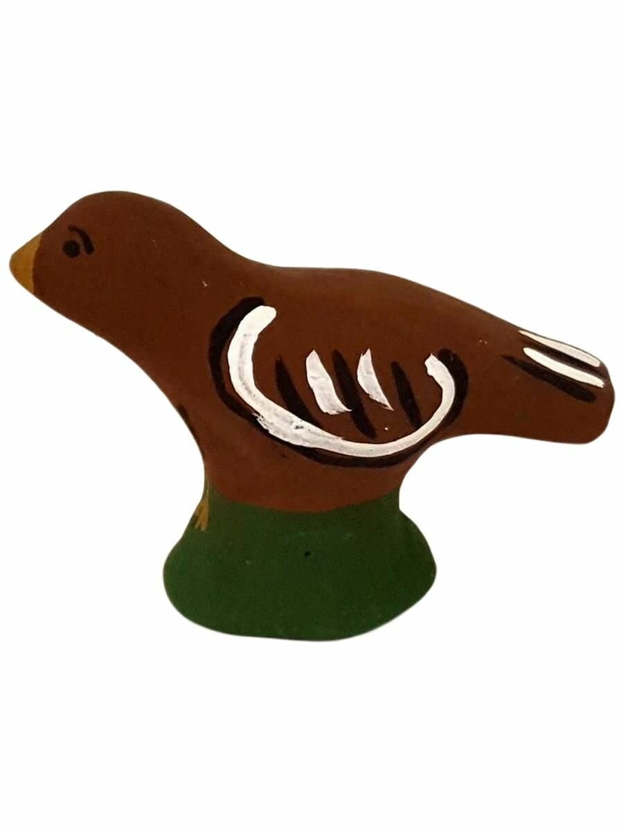 Кукушка коричневая, Каргопольская глиняная игрушка, ручная авторская работа