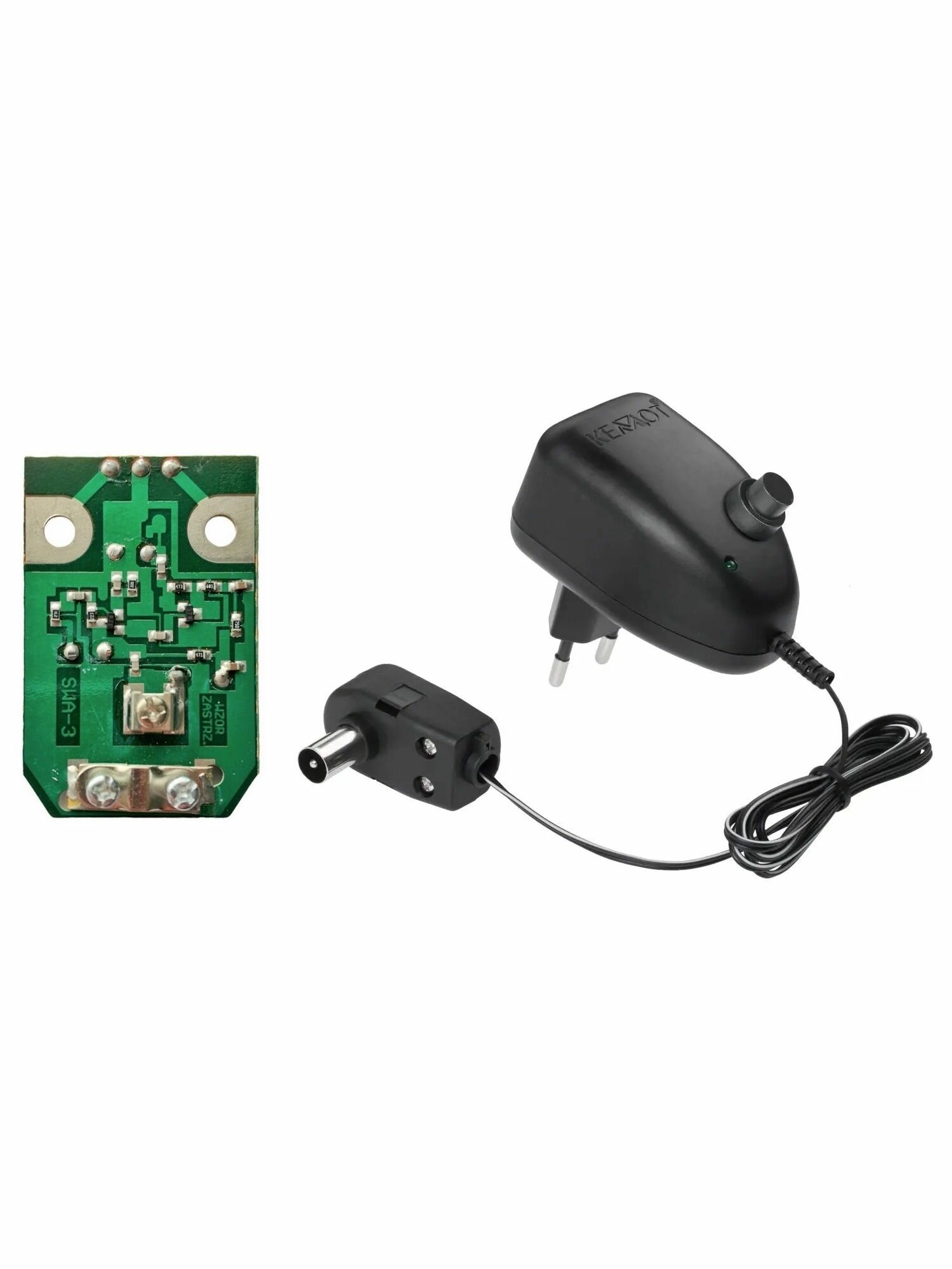 Комплект Усилитель для антенны SWA-3 (усиление 20-28дБ, питание - 12В) + Блок питания для телевизионных антенн с регулятором 12В