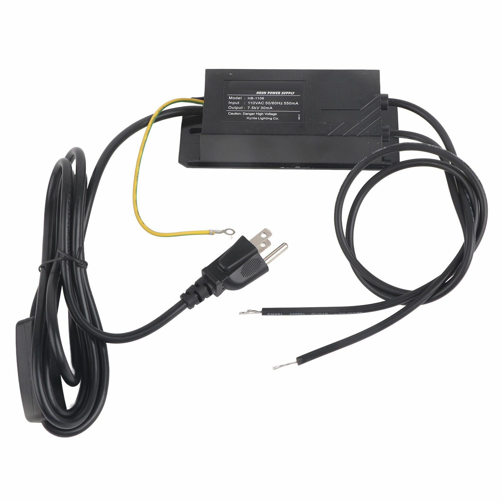 Блок питания с электронным трансформатором 7,5 кВ для неоновых вывесок, комплект высоковольтного выпрямителя 30 мА для неоновой подсветки, черный цвет