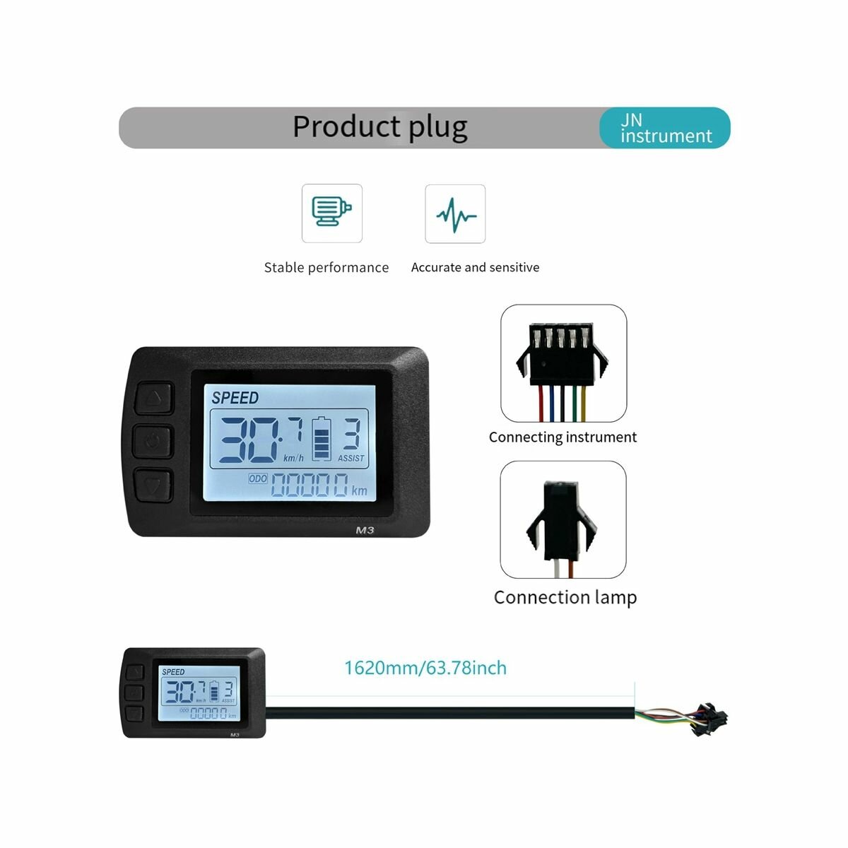 Дисплей Эбайк Дисплей OMT-M3 СМ штекер Интеллектуальный ЖК-дисплей для электрического велосипеда Велосипедные аксессуары