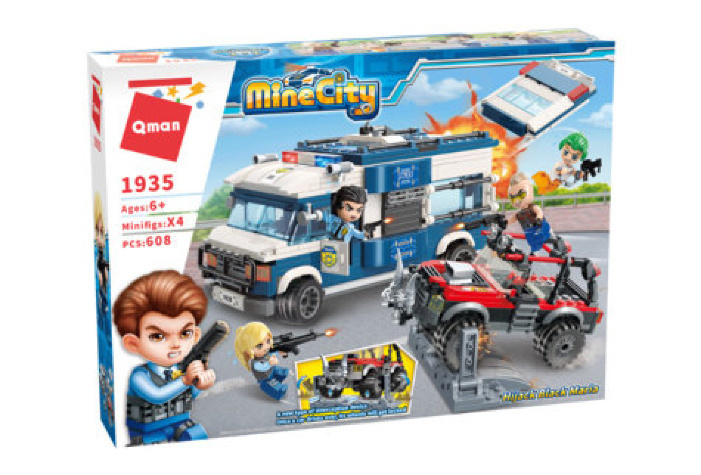 Констр. пластм. типа Lego. 608эл. QMAN. Полиция. к/у. (1935)