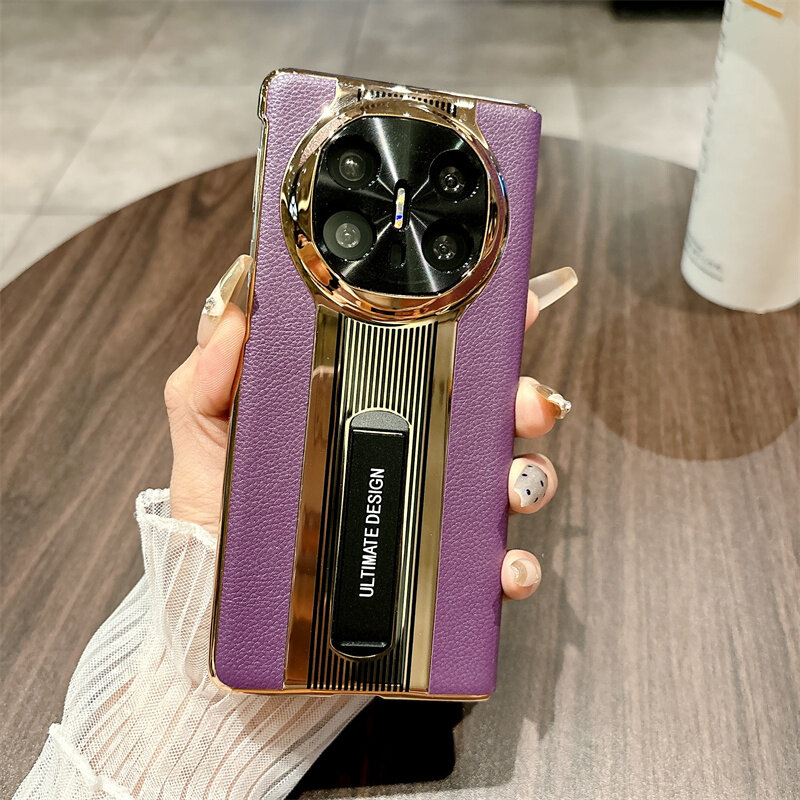 Чехол для Huawei Mate X6 / Хуавей Мейт X6, soft touch, чехол-кардиомонитор, искусственная кожа, поликарбонат (PC), защита камеры, ударопрочный, усиленные углы, Huawei, Huawei Mate X6, purple