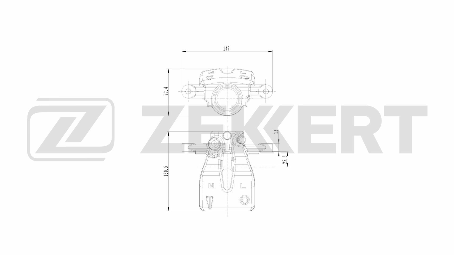 Zekkert Тормозной суппорт задний левый Toyota Corolla (ZNR10 CUR10) 04- Avensis (T250) 03-