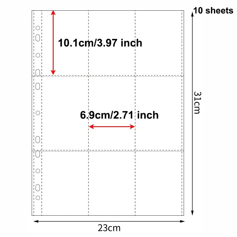 Прозрачный альбом для фотокарт 10 листов A4 9 Pockets