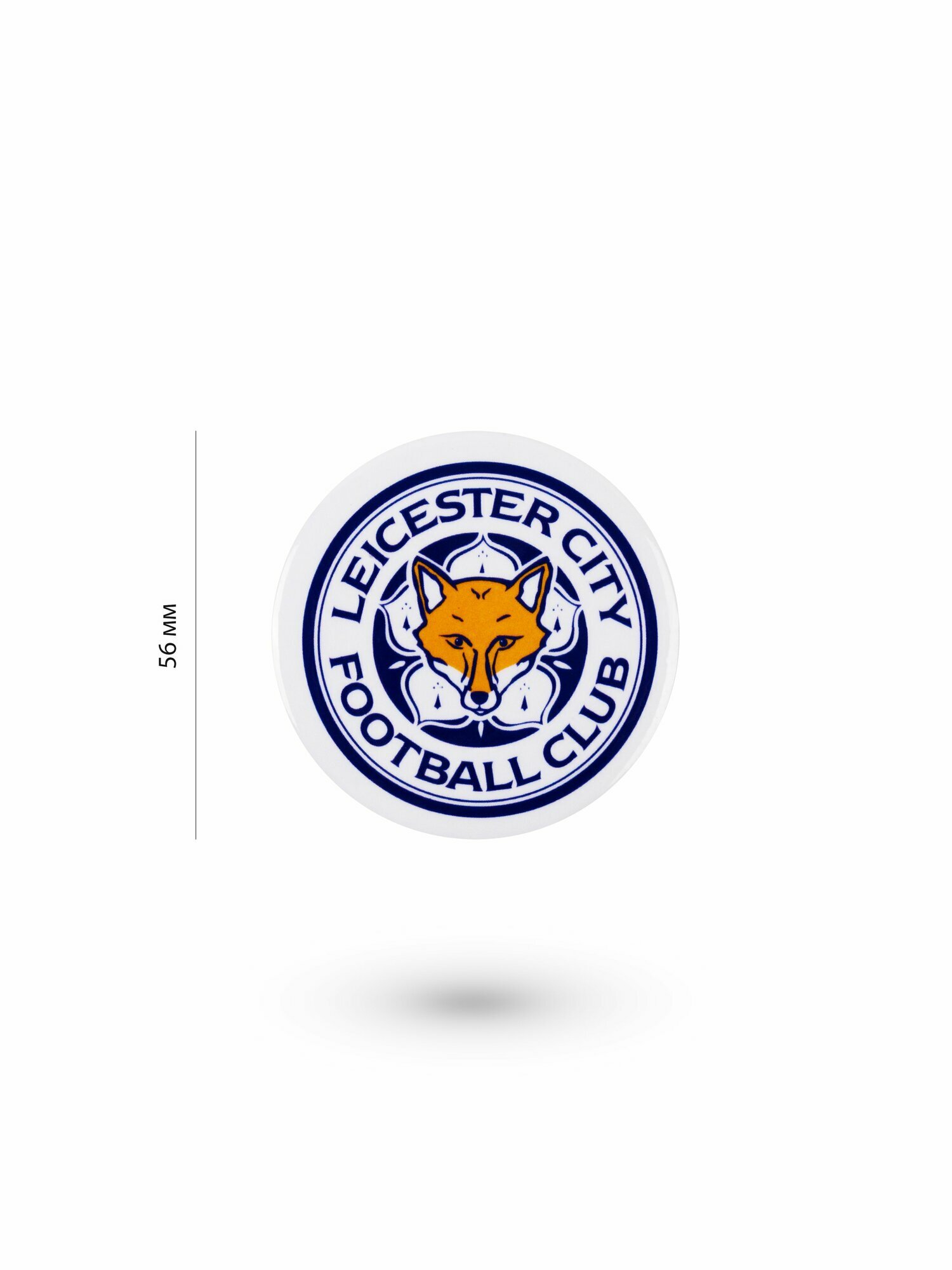 Магнит закатный виниловый ФК Лестер Сити Leicester City Английской футбольной лиге в диаметре 56 мм