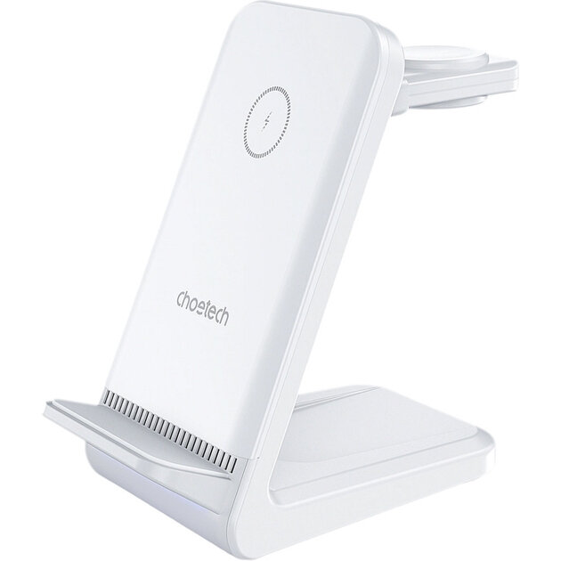 Беспроводная зарядная док-станция Choetech 3-в-1 Stand 15W White