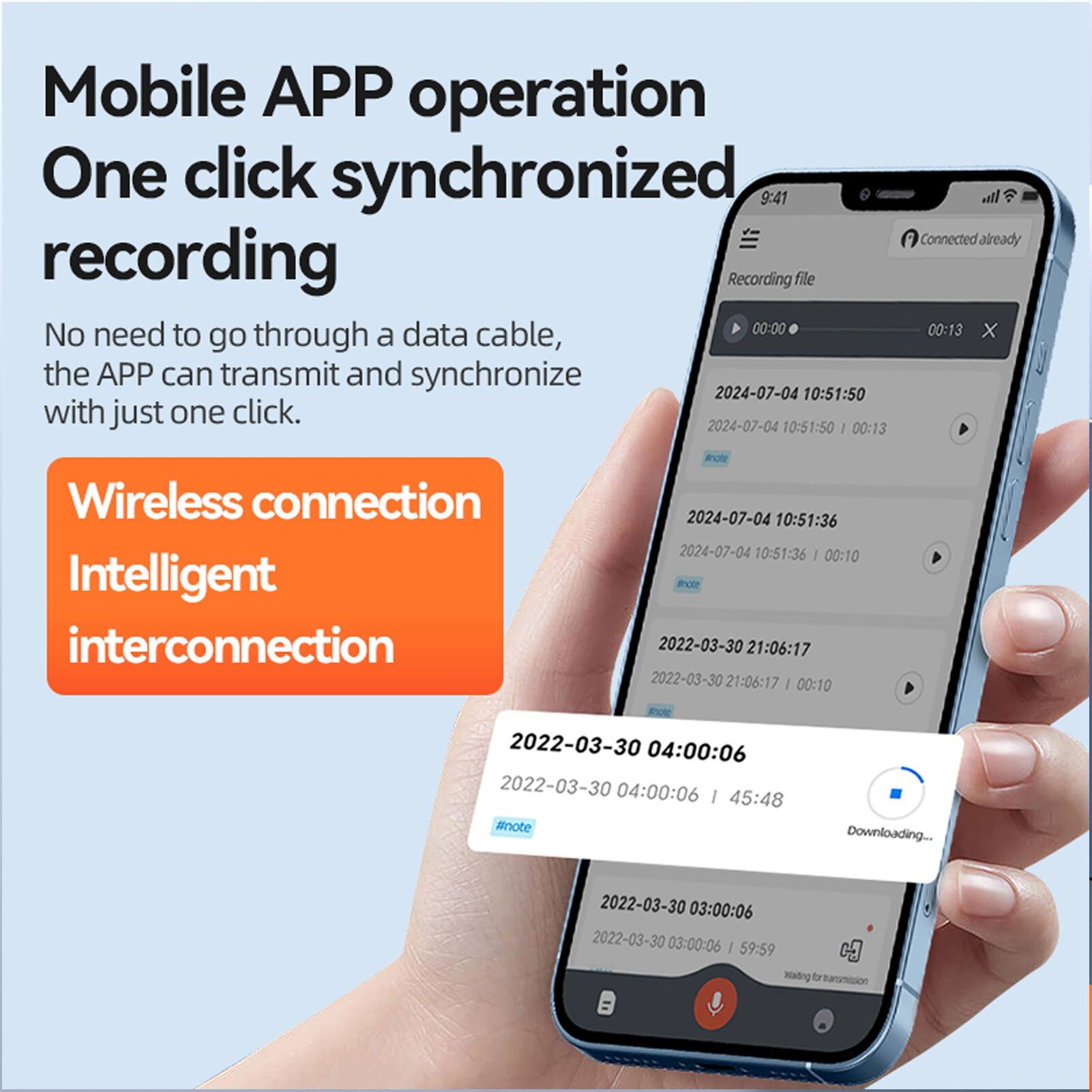 Диктофон с искусственным интеллектом Интеллектуальная транскрипция Сводка по переводу в реальном времени Шумоподавление Активируемый голосом диктофон 16G