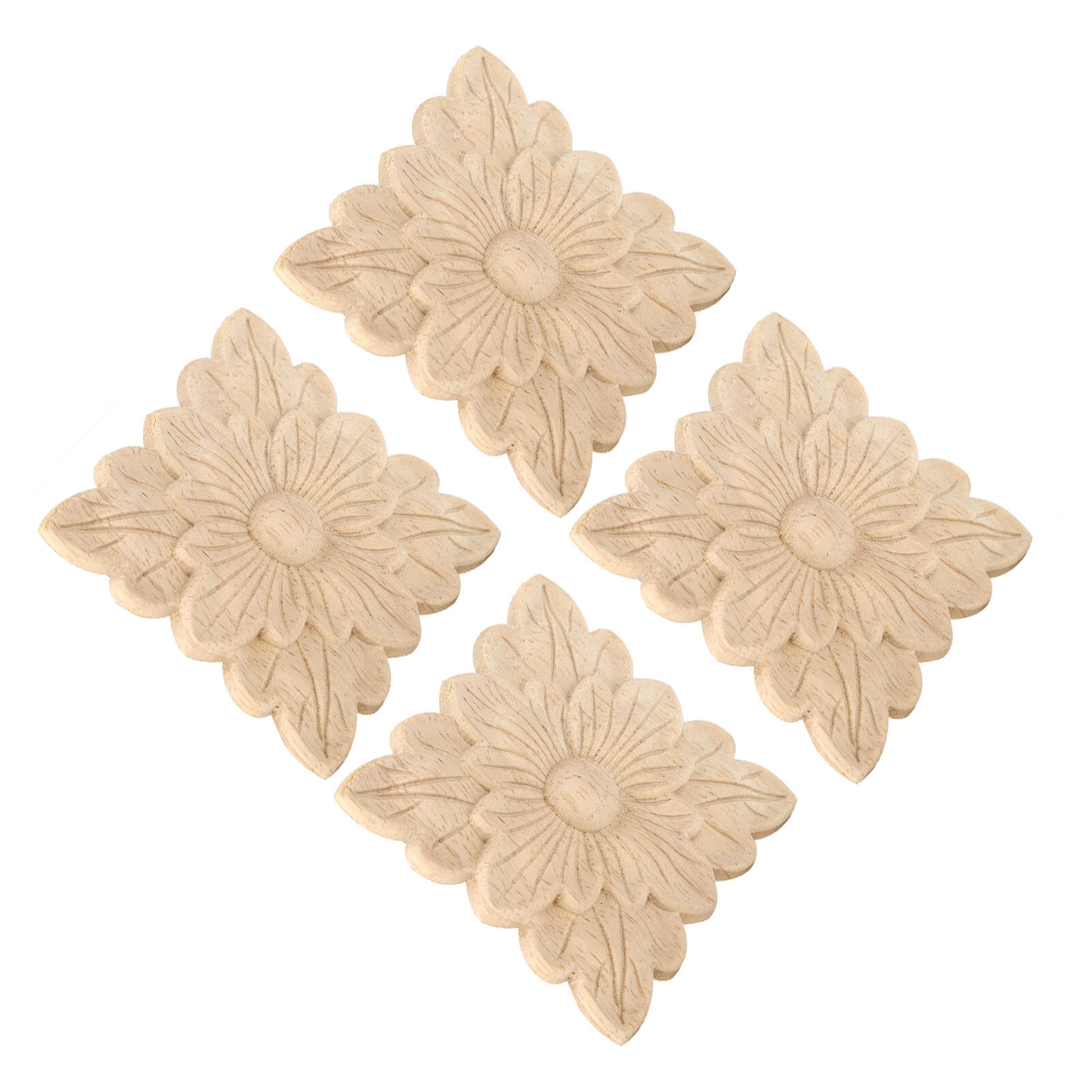 Шт. красивый цветочный узор, деревянная резная аппликация, украшение для мебели, аксессуары для садовых дверей