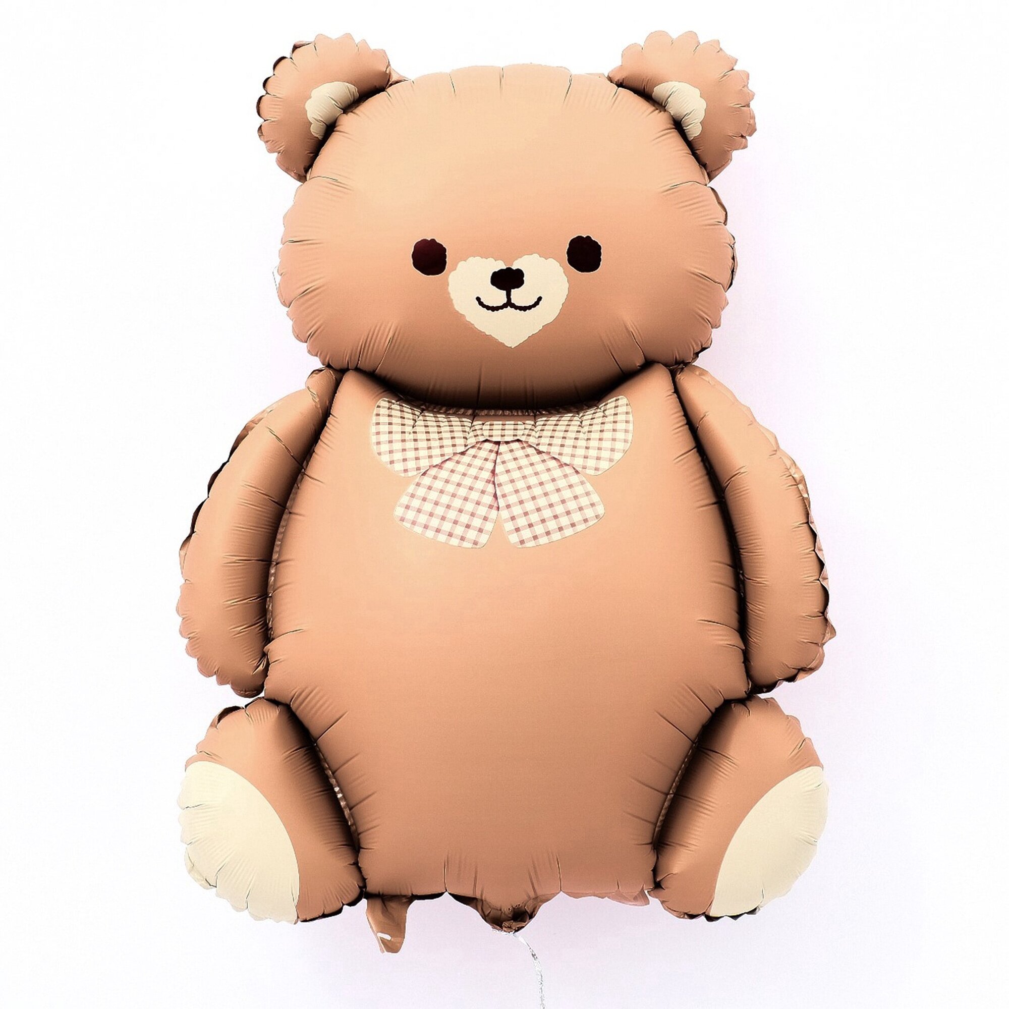 Воздушный шар фольгированный 35" «Мишка с бантом», фигура, матовый