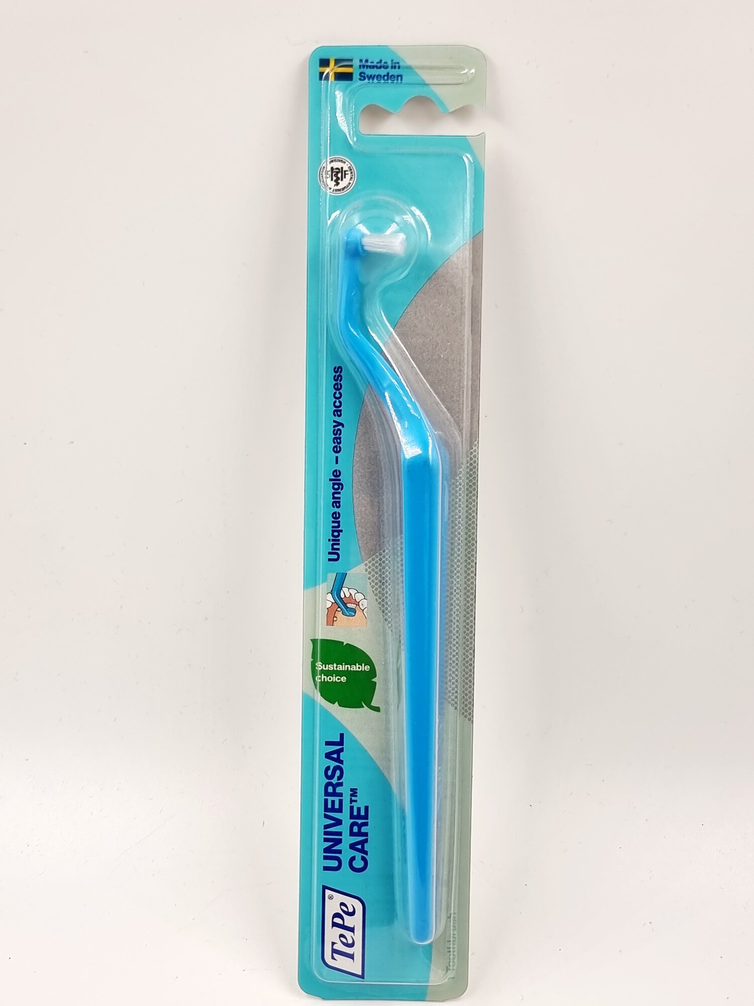 TePe Зубная щетка Universal Care для протезов и имплантатов, голубая, 1 шт. (Швеция)