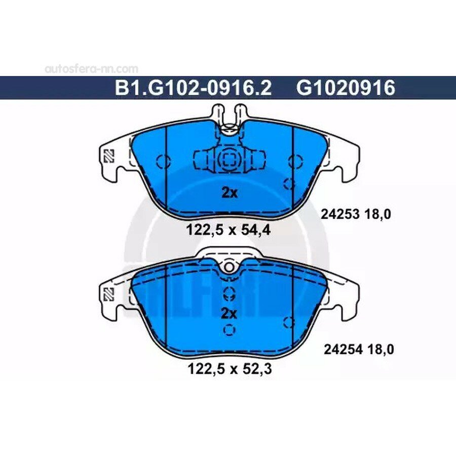 GALFER B1G10209162 Колодки торм. зад.