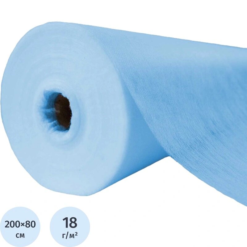 Простыня в рулоне с перф. н/с 80х200 голуб. 100шт/рул спанбонд Комфорт