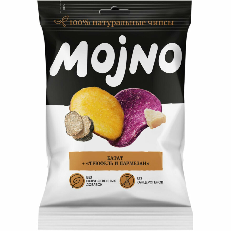 Чипсы MOjNO натуральные из батата с трюфелем и пармезаном, 75г, 2361421