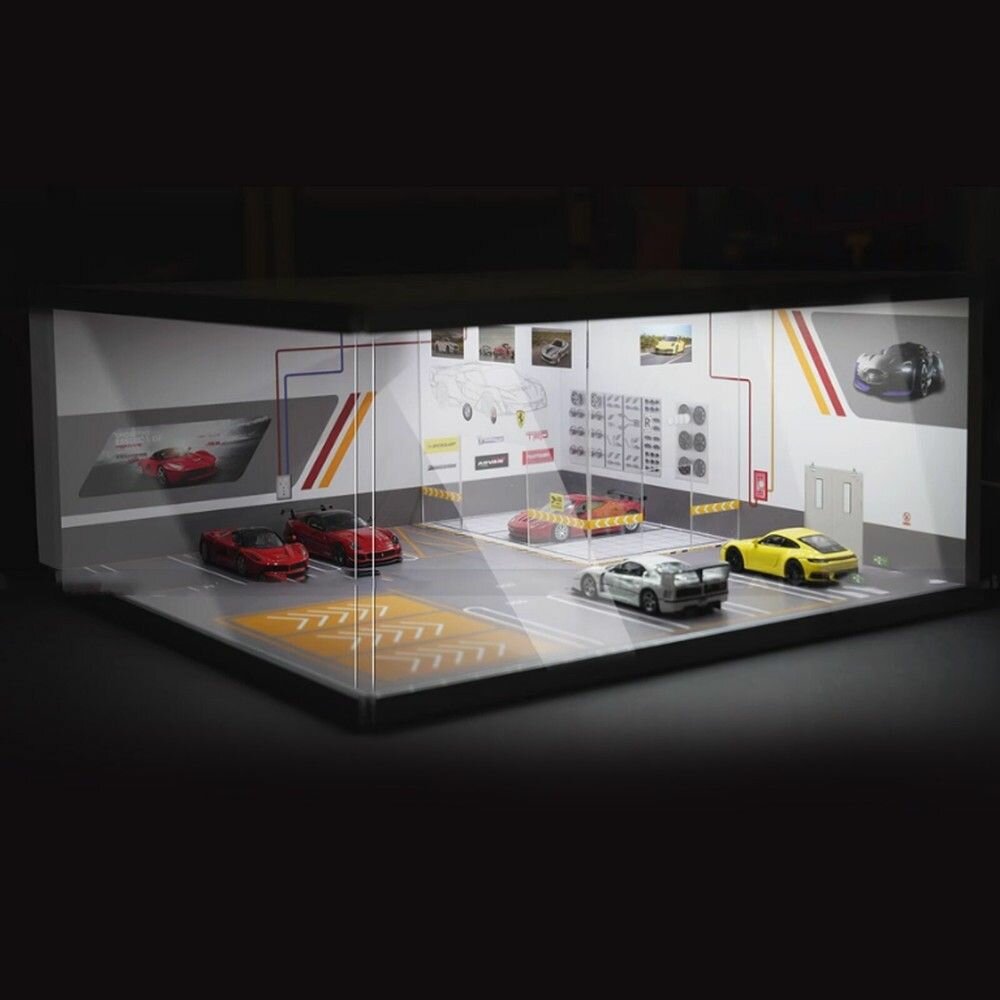 Diorama 1/64 Гаражная Модель С Led Подсветкой, Набор Для Парковки, Диорама Для Витрины