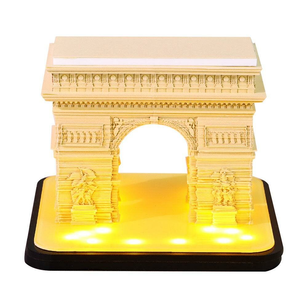 Календарь на 2026 год Триумфальная арка с подсветкой, 3D бумажный скульптура