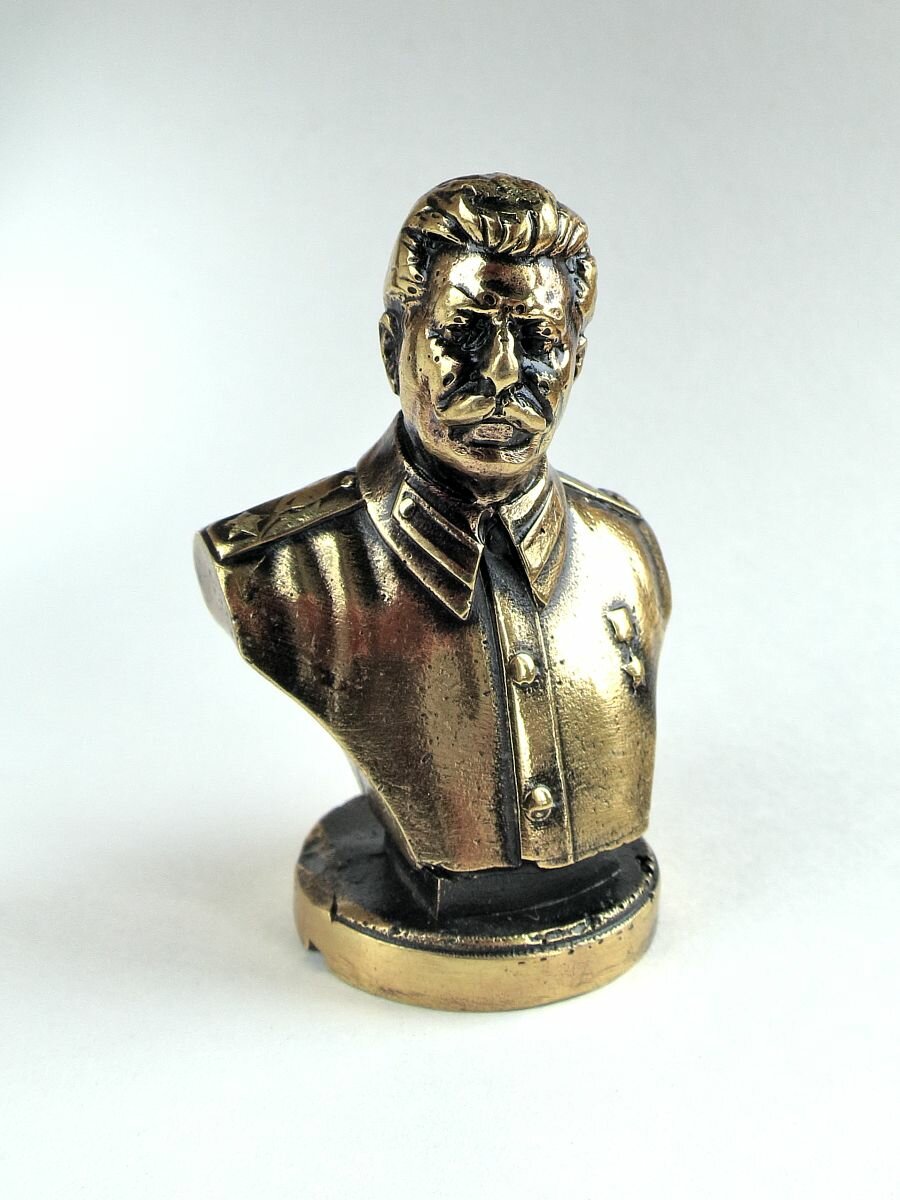 Статуэтка из латуни Бюст Сталина интерьерная для декора дома
