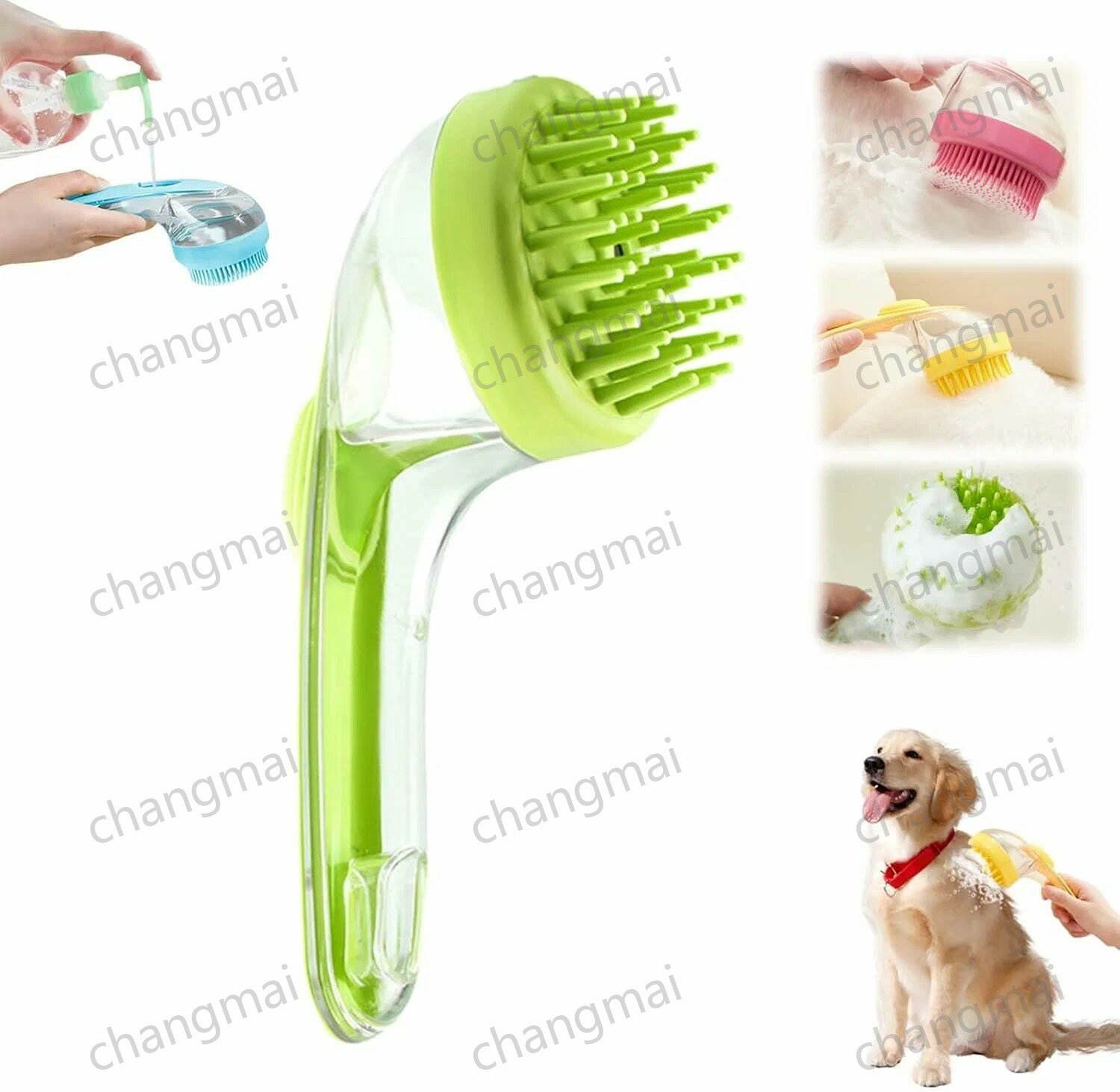 Щетка для душа для домашних животных со встроенным дозатором шампуня