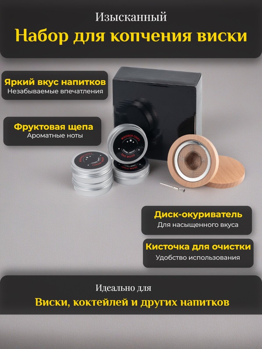 Набор для окуривания виски и коктейлей Cocktail Smoker Gurman