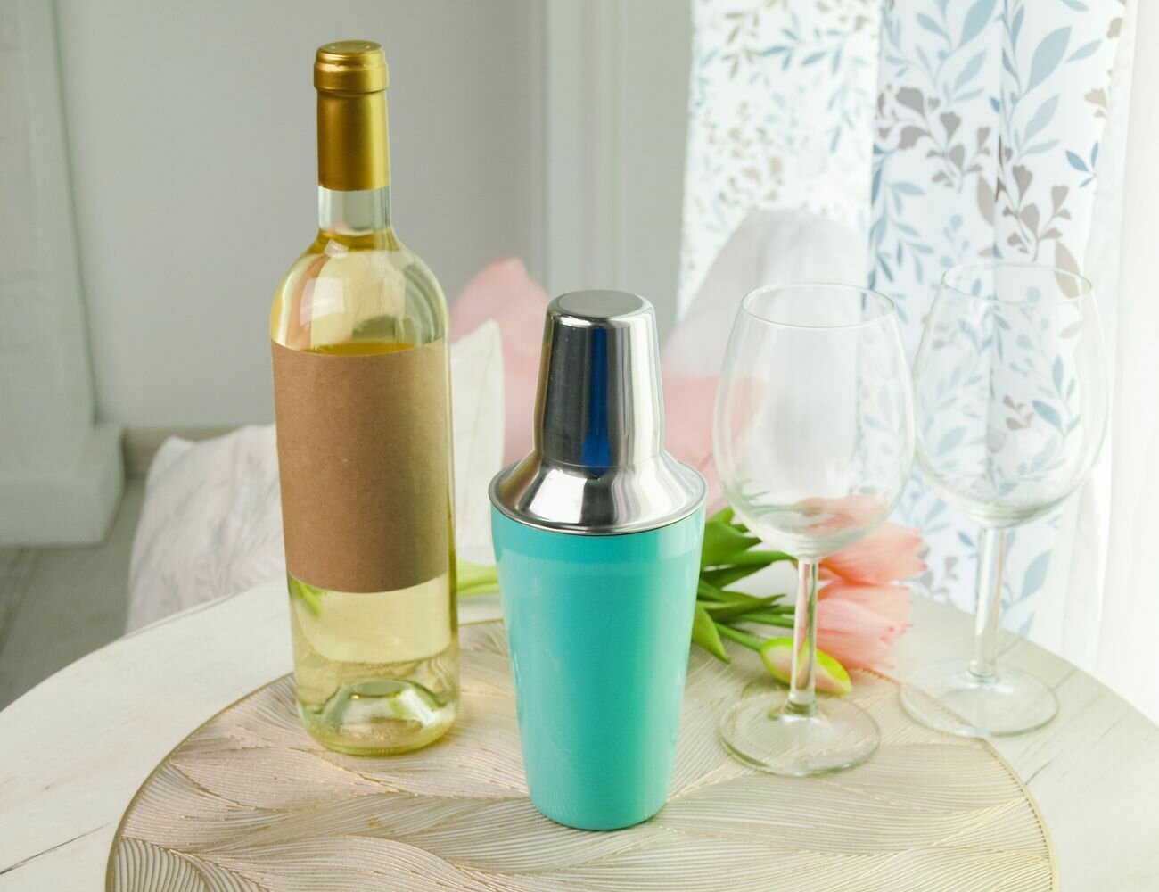 Шейкер для коктейлей мискела, нержавеющая сталь, бирюзовый, 500 мл, Koopman International A12405940-3