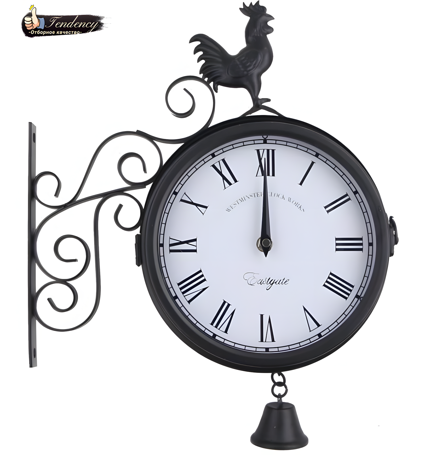 Уличные настенные часы для сада, двухсторонний петушок, винтажный декор для дома