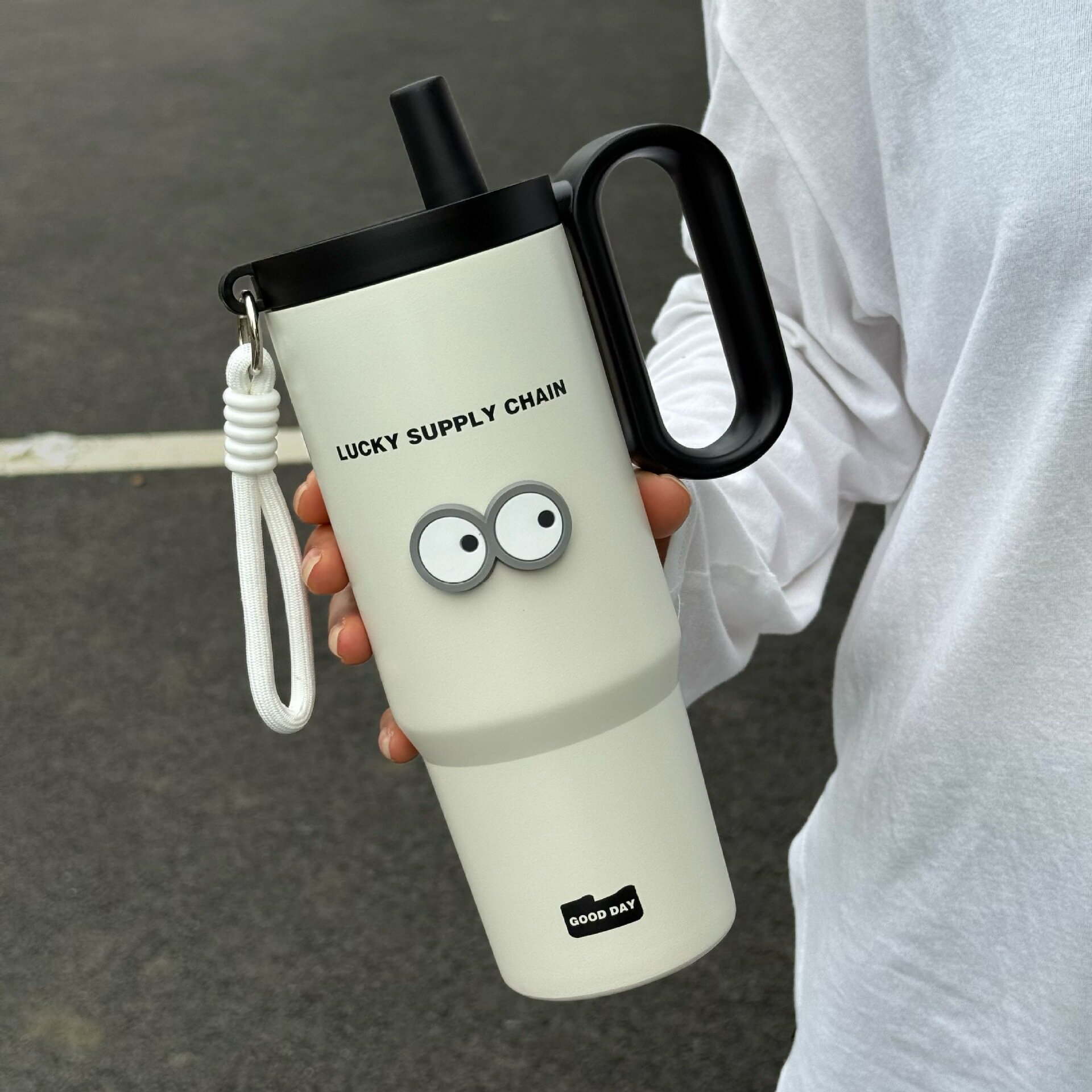 Термос-чашка Большая емкость чашка для воды 316 из нержавеющей стали соломенная чашка Автомобиль